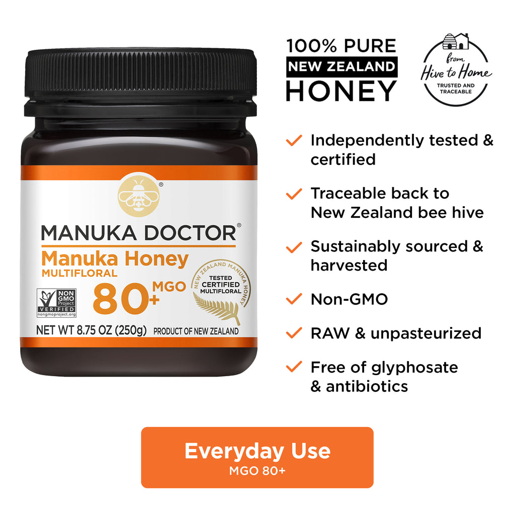MGO 80+ Multifloral Mānuka Honey 250g - Manuka Doctor Australia
