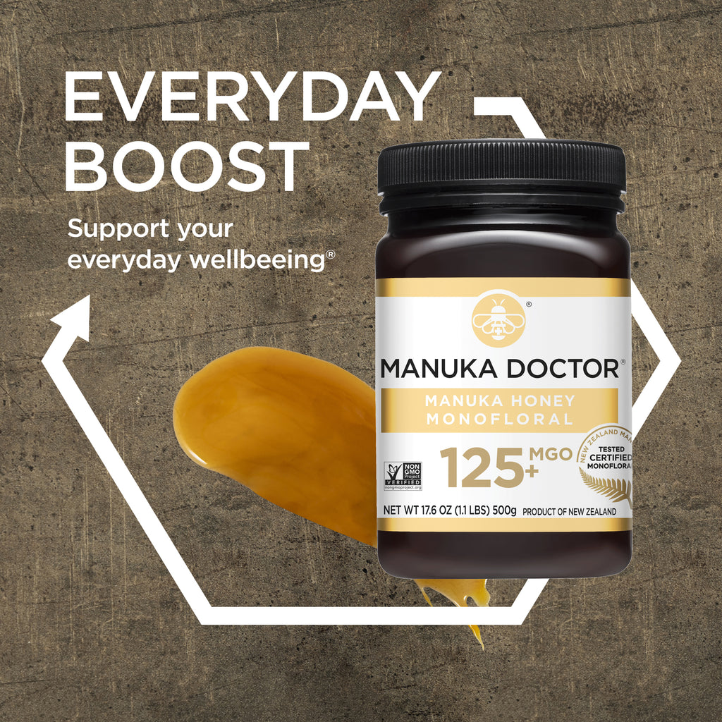 MGO 125+ Monofloral Mānuka Honey 500g [BBE June 2026] - Manuka Doctor ...