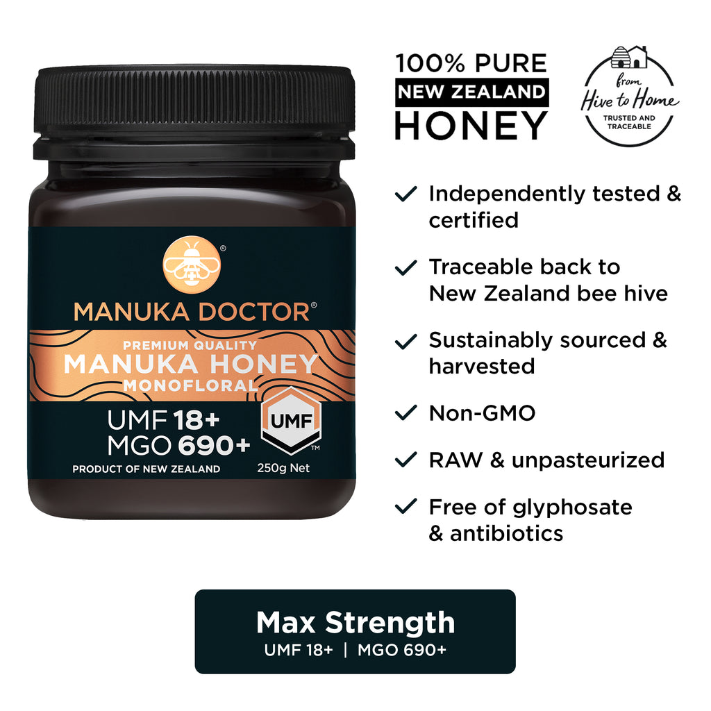 UMF 18+ Monofloral Manuka Honey 250g - Manuka Doctor Australia
